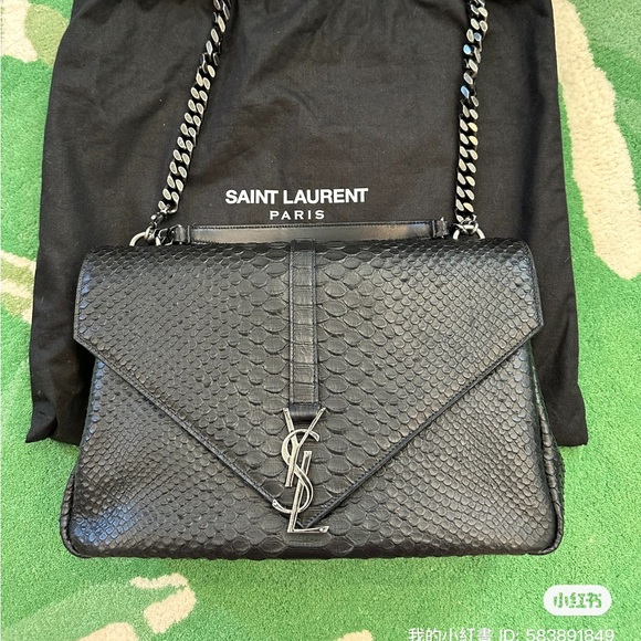 Yves Saint Laurent | Bags | Authentic Saint Laurent Large Snakeskin ...